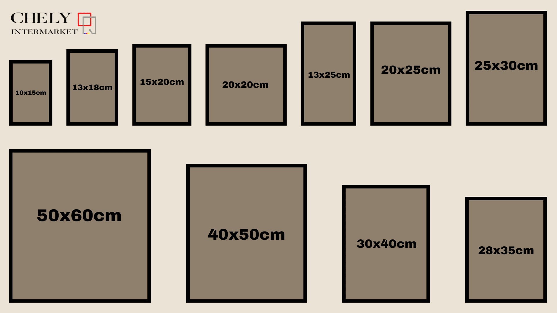 Guía de Tamaños de Marcos de Fotos | Chely Intermarket